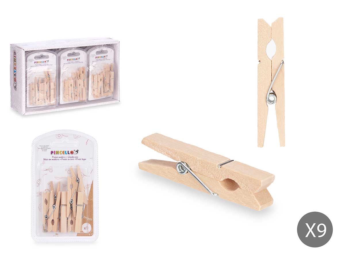 Pincello - Mini klemmer 9stk 4,5cm – Dollarstore.dk