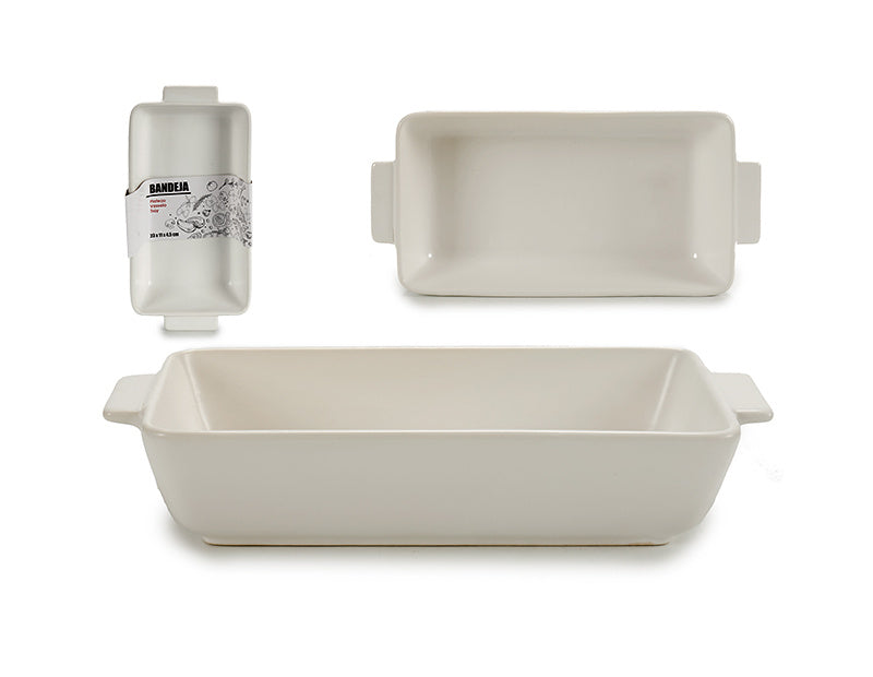 Køb Rectangular medium casserole white online her – Dollarstore.dk